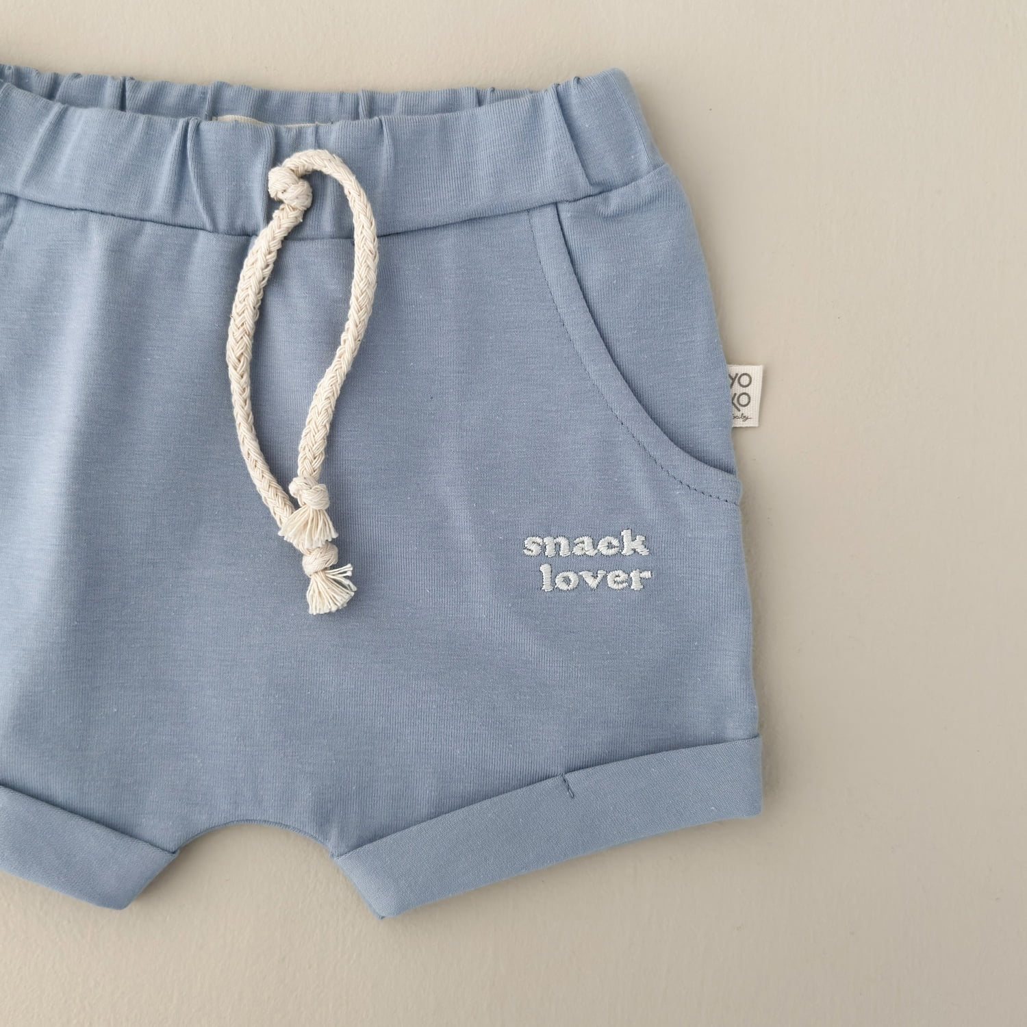 Conjunto Bebe Camiseta e Short - Azul Gelato www.yokobaby.com.br